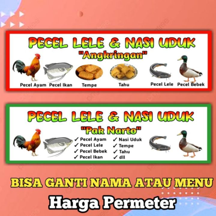 CETAK SPANDUK PECEL LELE SATE MADURA BAHAN SATIN (FREE DESIGN) | Lazada ...