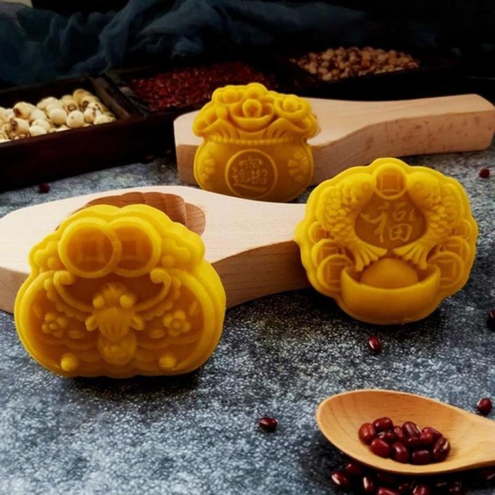 Wooden Mooncake Stamps Mooncake Moulds DIY Hand Press Mooncake Cutters ...