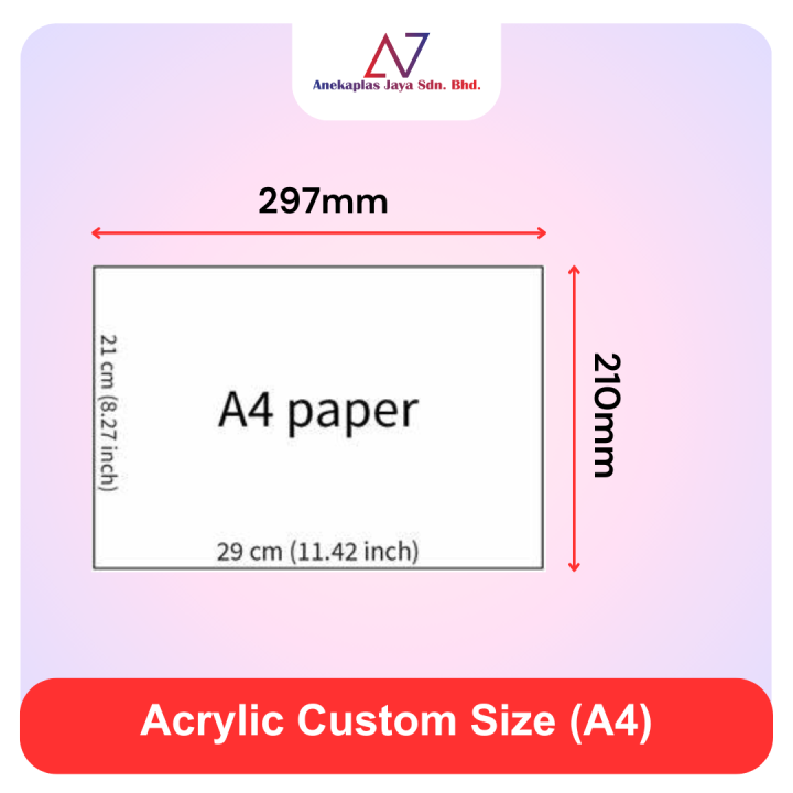 A4 Size Clear Acrylic Sheet ( 210mm x 297mm ) From 2mm - 5mm | Lazada