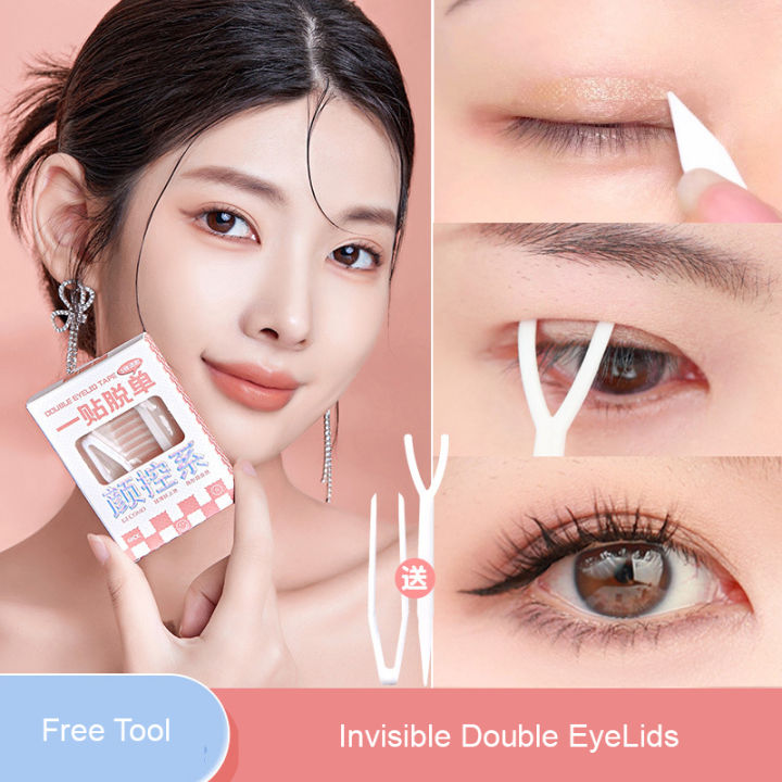 Gecomo 90Pcs Eyelid Tape Sticker Invisible Double Fold Eyelid Lace ...