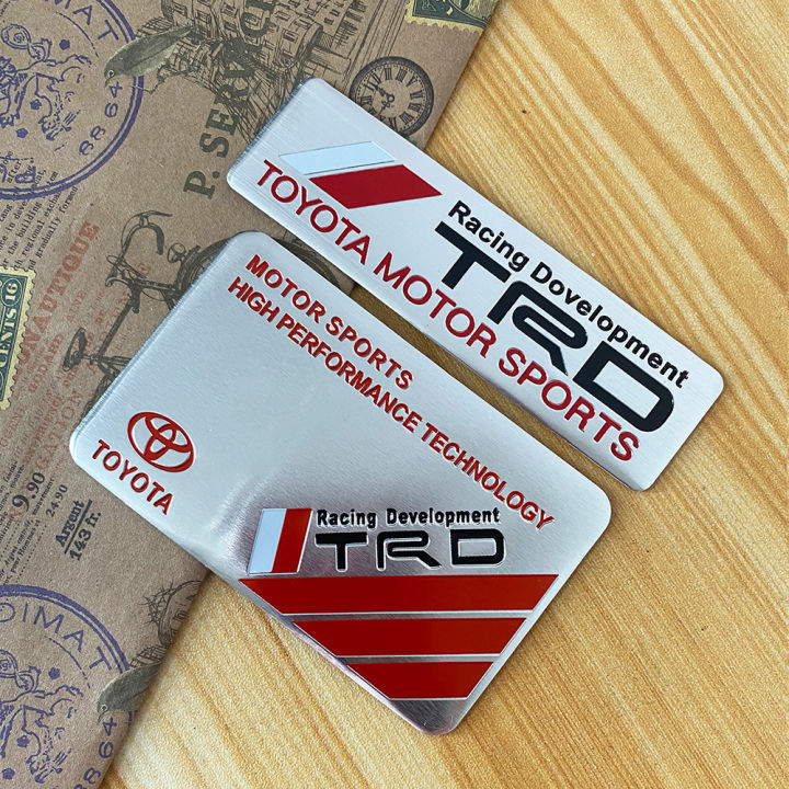 TRD LOGO Car Sticker Aluminum Motorsport Badge Emblem Decal For Toyota ...