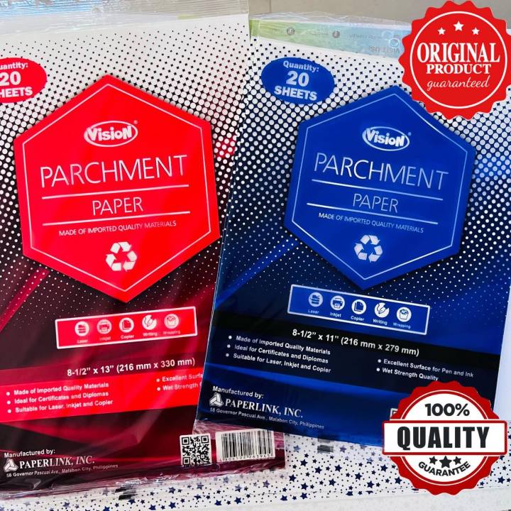 PARCHMENT PAPER VISION 85gsm LONG(8.5X13 INCHES)/SHORT (8.5X11 INCHES ...