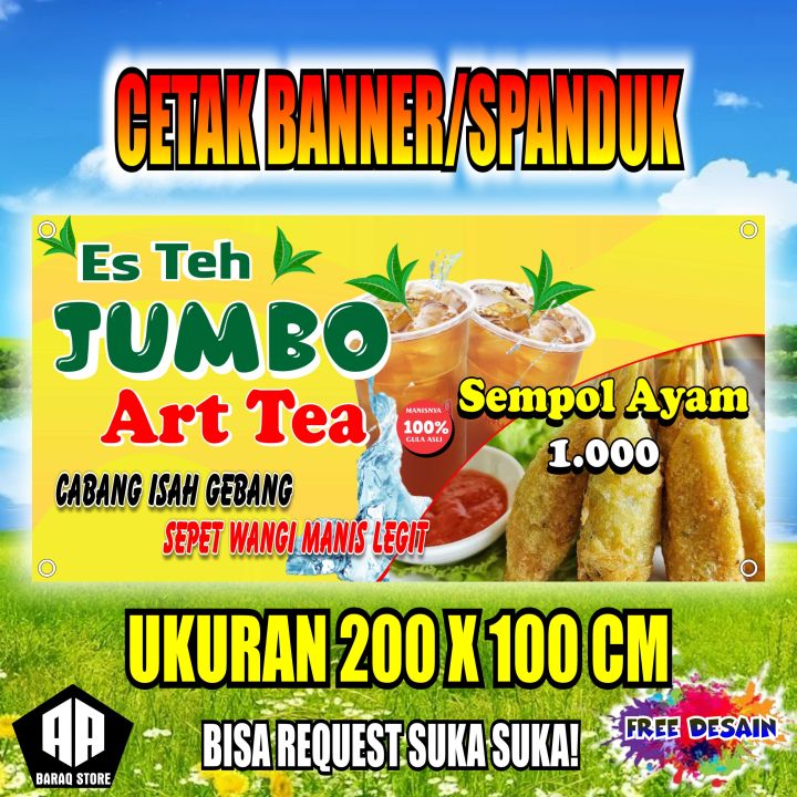Cetak Banner Cetak Spanduk Es Teh Jumbo Sempol AyamCUkuran 200X100 CM ...
