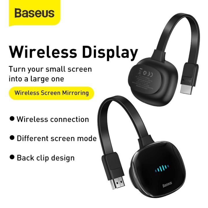 Baseus Wireless Display Adapter HDMI Media Video Streamer TV Stick HD ...
