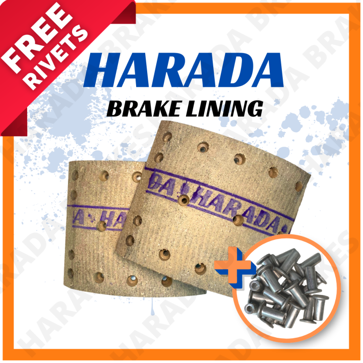 Harada Brake Lining FUSO-556 F by Harada Brakes™ with FREE RIVETS ...