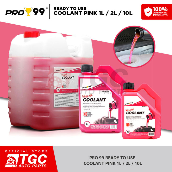 Pro-99 Coolant Ready to use Coolant Pink / Red Long life coolant 1L 1Liter / 2L 2liters / 10L ...
