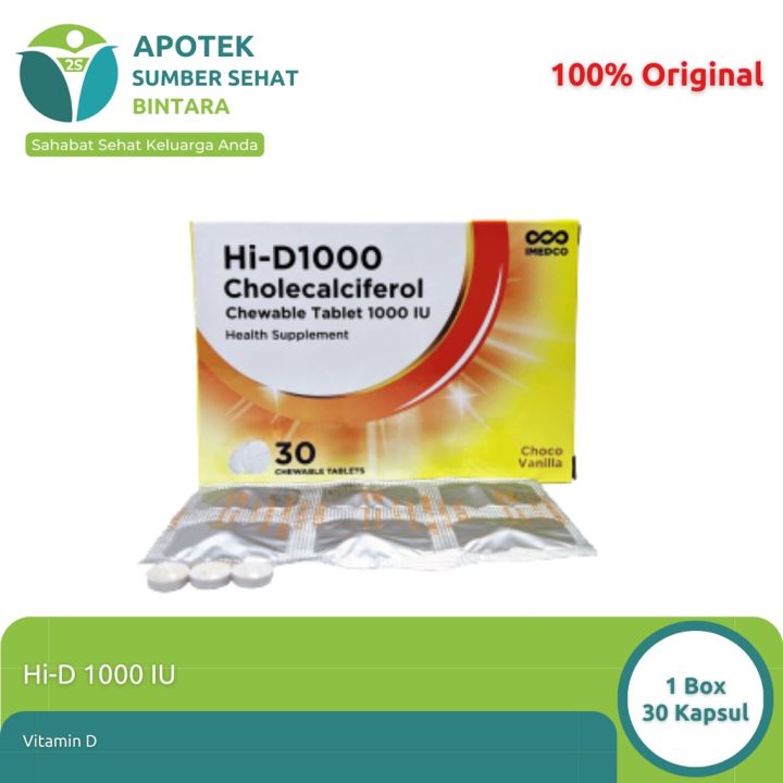 Hi-D Vitamin D 1000 IU 1 Box 30 Tablet | Lazada Indonesia