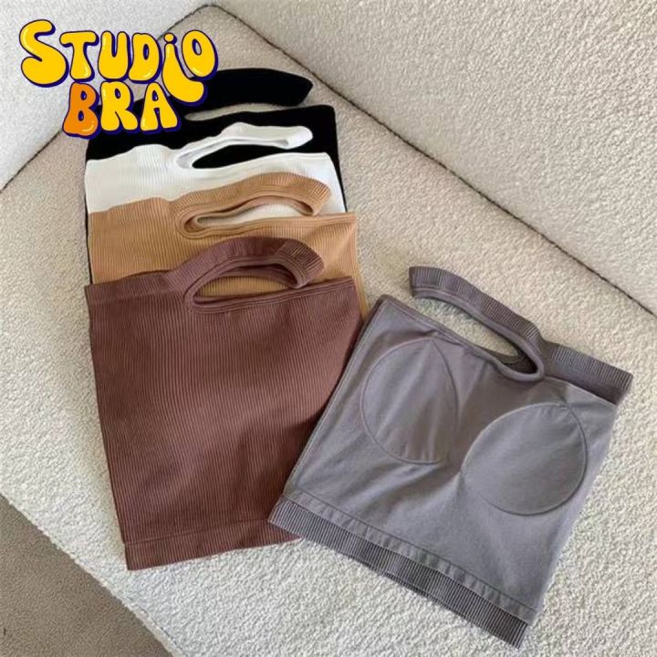 𝙎𝙩𝙪𝙙𝙞𝙤 𝘽𝙧𝙖 - บราเดี่ยว เสื้อสายเดี่ยวมีฟองน้ำ ดีเทลสายข้างเดียว (รหัส ...