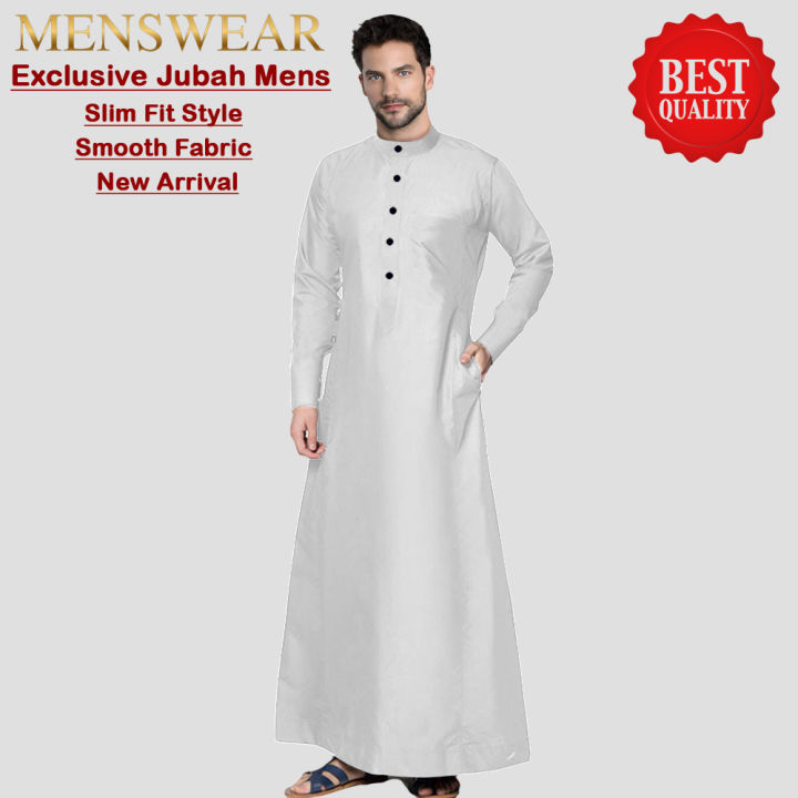 Mens Muslim Clothing Thobe Saudi Arab Islamic Jubah Tunic (Muslim) Full ...