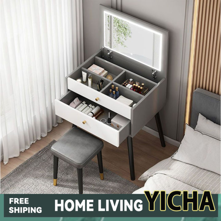 Dressing table storage cabinet, bedroom simple makeup table, flipped ...