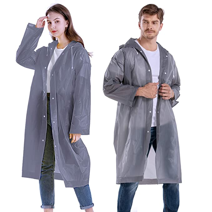 EVA Gray Color Thick Lightweight Unisex Raincoat Adult Non-disposable ...