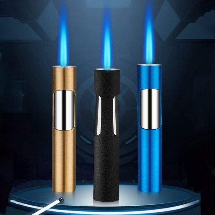 Portable Metal Turbo Butane Gas Lighter Press Type Adjustable Windproof ...