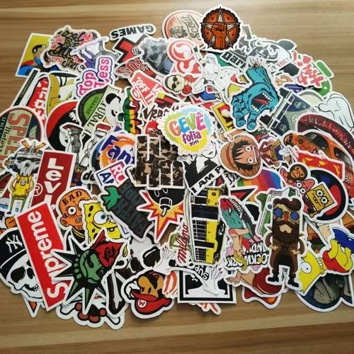 100pcs/set Cartoon and manga trendy brand waterproof graffiti sticker ...