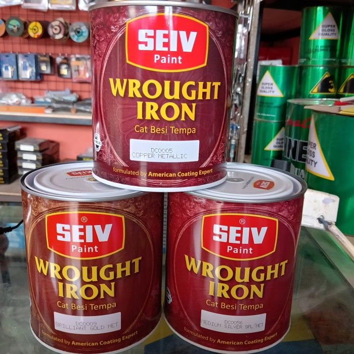 SEIV Wrought Iron Warna Gold , silver & Tembaga Cat Besi 1000 ml paint ...