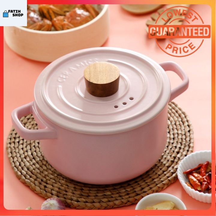 Macaron Candy Colored Ceramic Stack Steamer Pot High-Temperature Flame ...