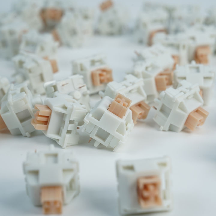 Outemu Cream Blue Pink Yellow Switches Lubed Mechanical Keyboard Switch 5Pin Silent Tactile ...