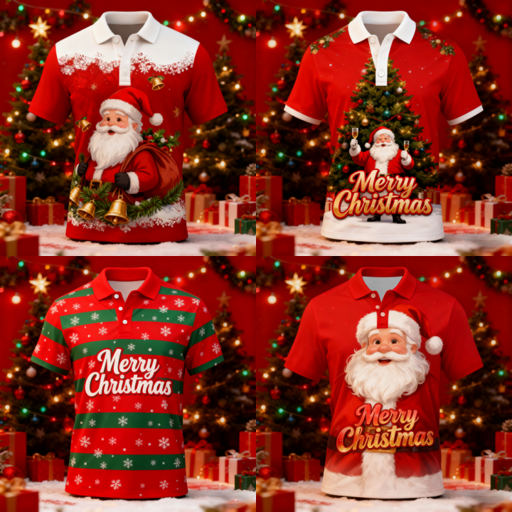 2026 New Merry Christmas Polo Shirt For Men And Women 3D Print Santa ...