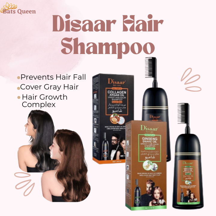 DISAAR Ginseng Snake Oil Black Hair Shampoo / Collagen Argan Oil Hair ...