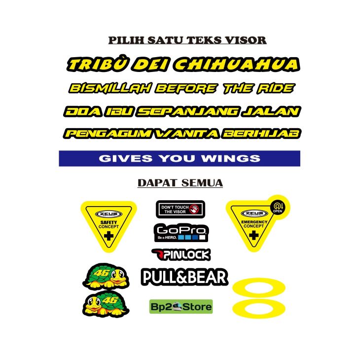 Stiker Helm Zeus 1 Set - Stiker Visor Helm ZEUS | Lazada Indonesia