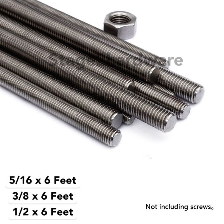 6FEET BSW MILD STEEL FULL THREADED BAR SCREW ROD STUD /FULL THREADED ...