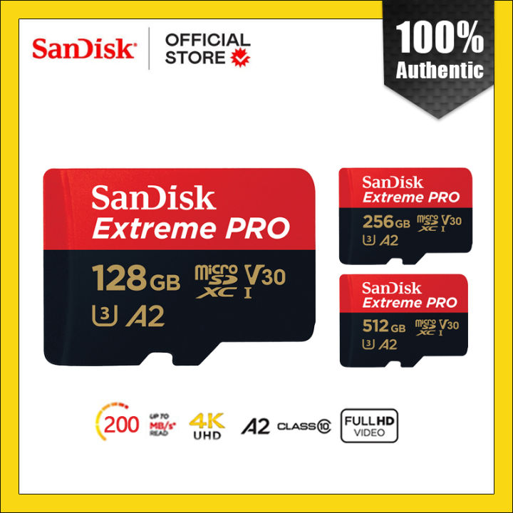 SanDisk Extreme PRO 128GB/256GB/512GB/1TB MicroSDXC MicroSD Card UHS-I ...