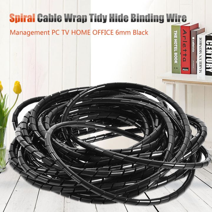 6MM Spiral Cable Wrap Polyethylene Tube Manage Cable Spiral Wire Sleeve ...