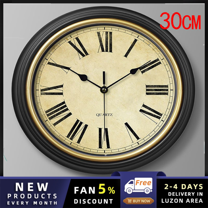 2025 retro roman numerals modern wall clock 12inchs Valentine's Gift ...