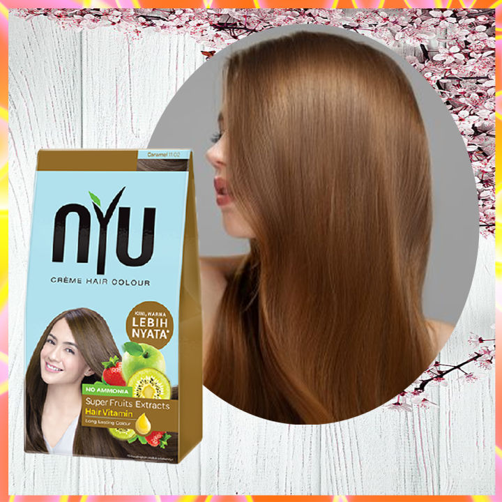 Semir Rambut NYU Cream Hair Color 30ml Caramel Cat Rambut Pewarna ...