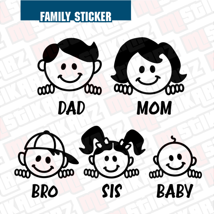 Family Members Version 2 Cutout Sticker - Vinyl Waterproof Sticker ...