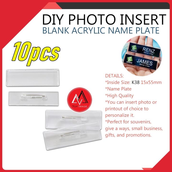 10 pcs blank Acrylic Name Plate K38 Work Name Plate for Bank, Hotel ...