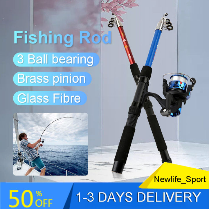 6 Sections Fishing Rod Reel Set Portable Ultralight Telescopic 1.8M ...