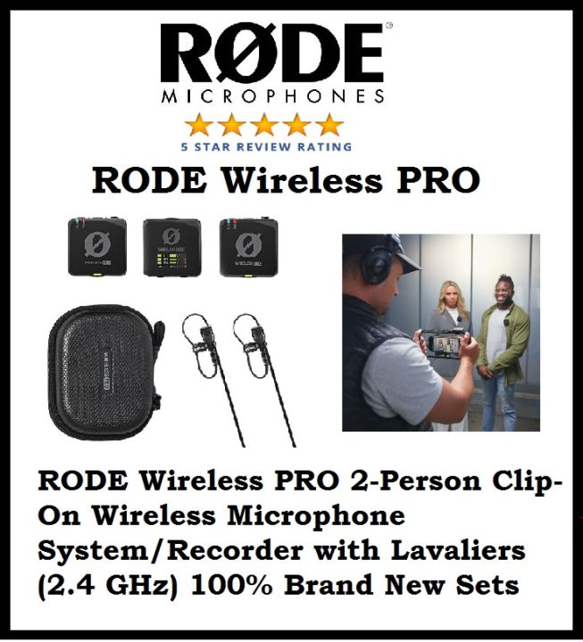 RODE Wireless PRO 2-Person Clip-On Wireless Microphone System/Recorder ...