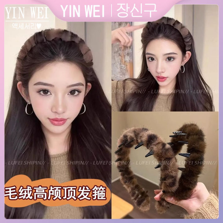 YIN WEI Eopard พิมพ์ลายที่รัดผมผ้ากำมะหยี่ยาวสำหรับผู้หญิงลายหัวกะโหลก ...