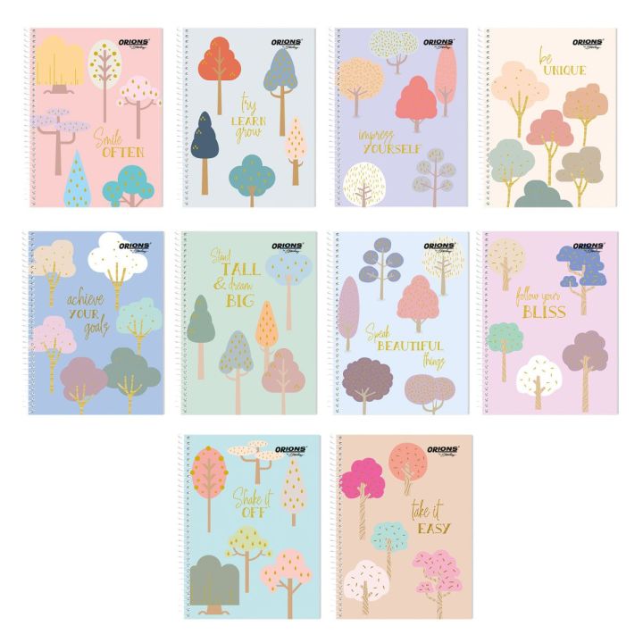 Orions Tree Patterns Spiral Notebook 80 Leaves Set of 10 | Lazada PH