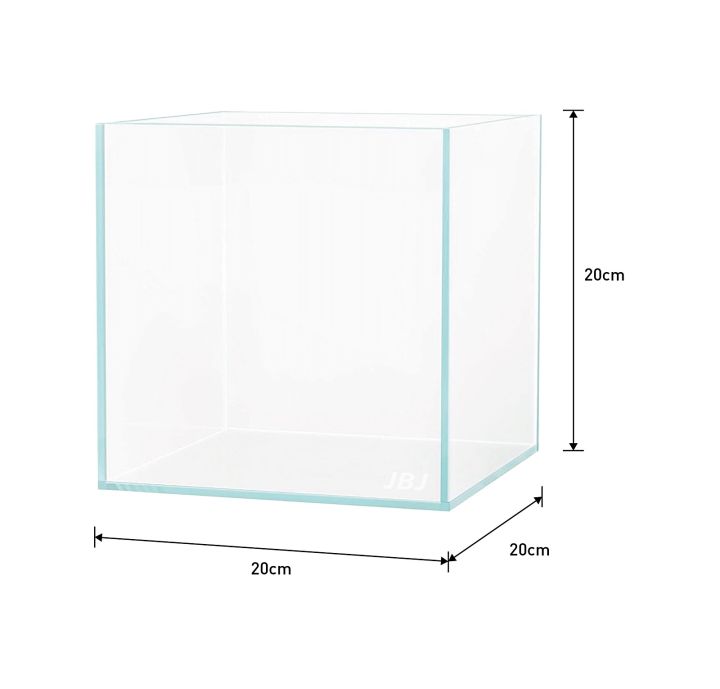 JBJ Ultra Clear Glass Aquarium Rimless Cube Tank (20cm/24cm/27cm/30cm ...