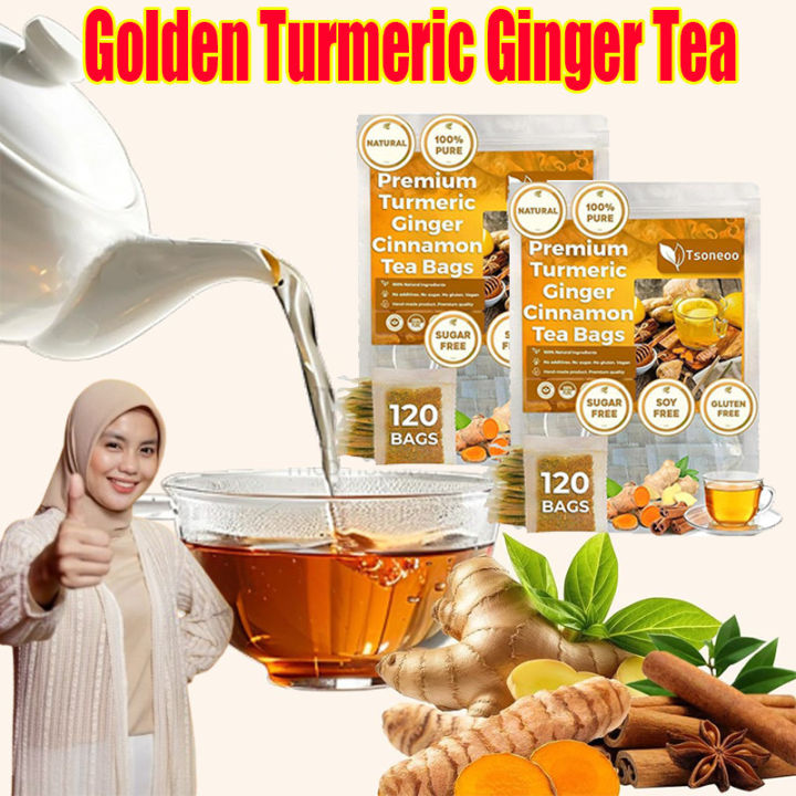 Premium Halal Turmeric Ginger Cinnamon Tea Bags - 100% Natural Handmade ...