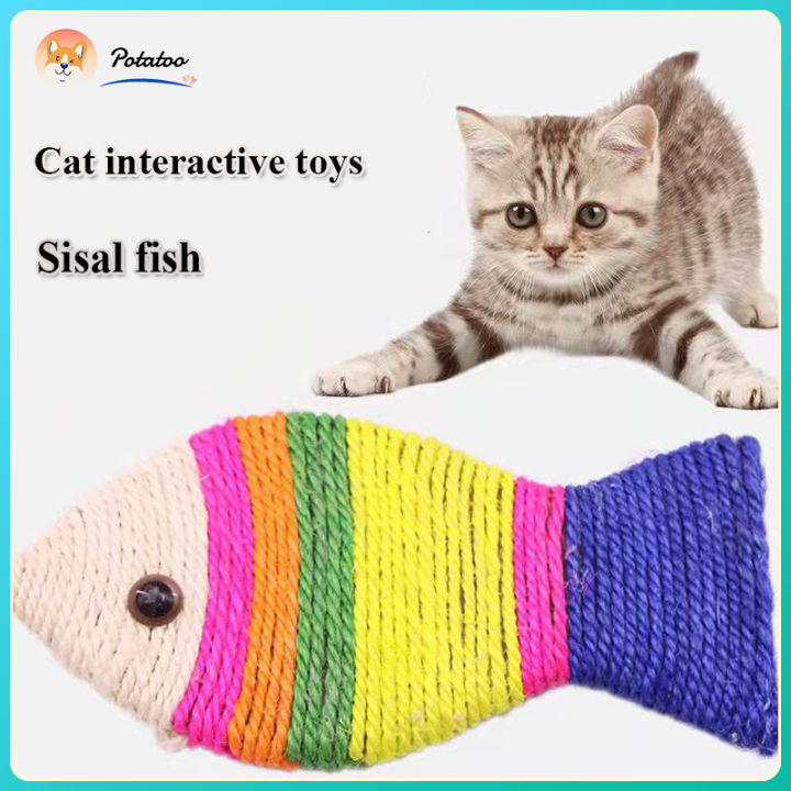 Cat Toy Fish Shape Cat Grinding Claw Toy Cat Sisal Toy | Lazada PH