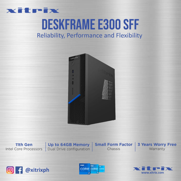Xitrix DeskFrame E300 SFF 11G Core i3 Computer (Core i3-10100F, 8GB ...