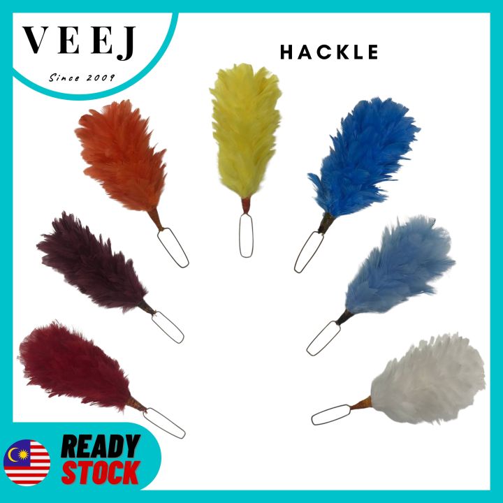 HACKLE | JAMBUL TOPI | BULU TOPI | PUTIH MERAH OREN BIRU KUNING | Lazada