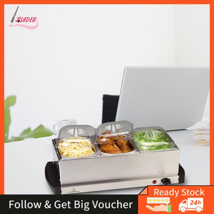 JISADER Electric Buffet Server Tray Insulation Plate with Lids Heating ...