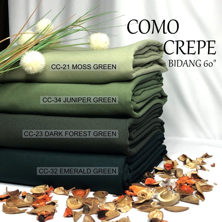 0.5m Heavy Premium Como Crepe Kain Pasang Plain Bidang 60 | Lazada