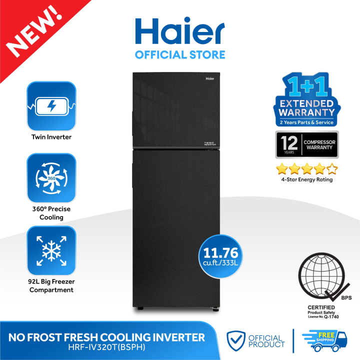 [NEW] Haier HRF-IV320T (BSPH) 11.76 cu.ft./333L Fresh Cooling Twin ...