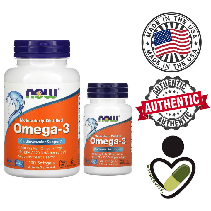 NOW Foods, Omega-3, 180 EPA / 120 DHA Softgels | Lazada PH