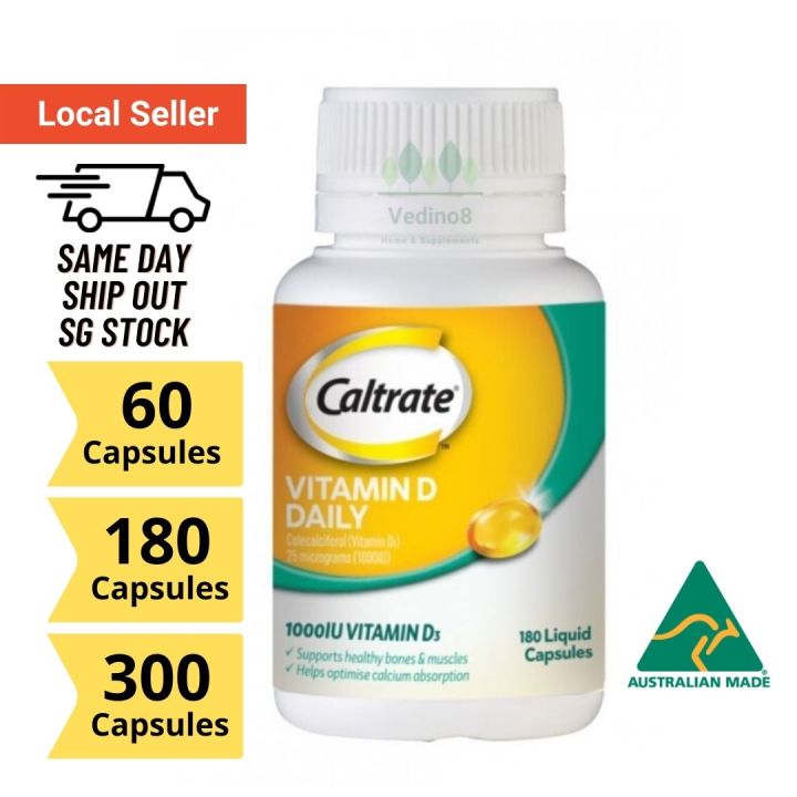 Caltrate Vitamin D 1000IU 60 / 180 / 300 Capsules - Made in Australia ...