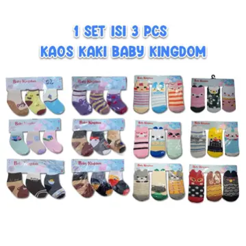 3in1 Kaos Kaki Bayi Baru Lahir (0-12 Bulan) Baby Kingdom Sock SNI Newborn Baby Sock Kaos Sarung ...