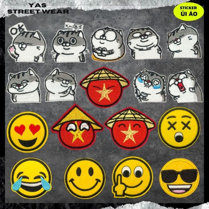 Sticker ủi áo cao cấp, miếng dán quần áo làm Patch ủi, miếng vá quần áo ...