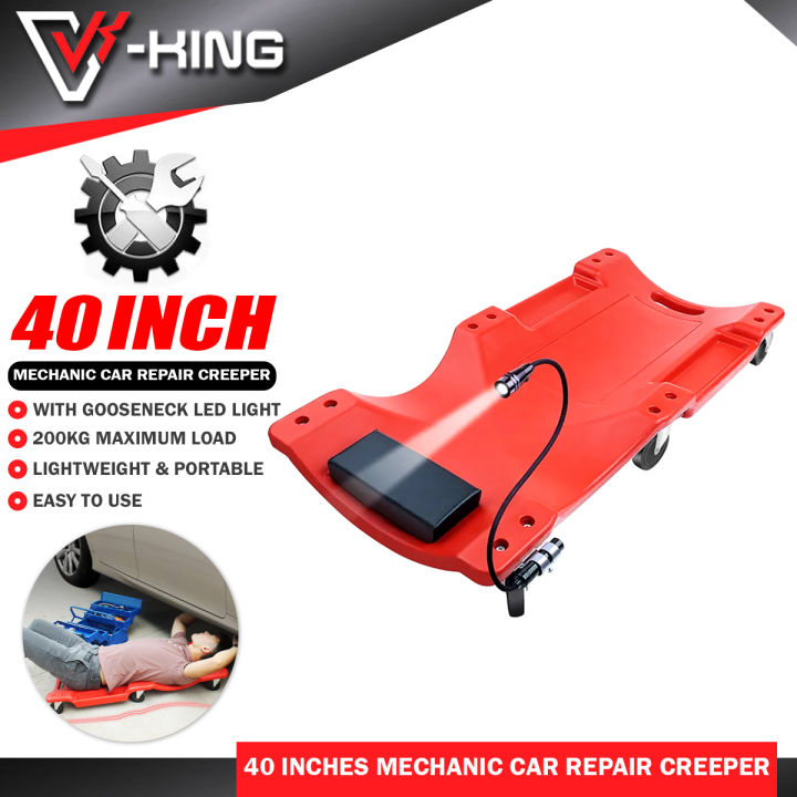 V-KING 40" Mechanic Workshop Repair Car Creeper Board with LED Light ...