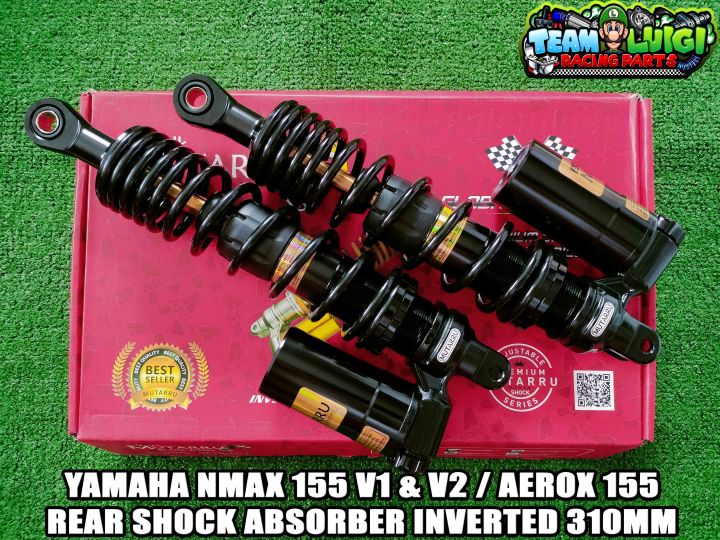 MUTARRU INVERTED REAR SHOCK 310MM BLACK SERIES FOR NMAX 155 / NMAX 155 ...