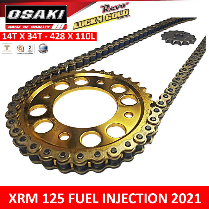 XRM 125 FI 2021 Osaki Lucky Gold Chain & Sprocket Set [Made Thailand ...