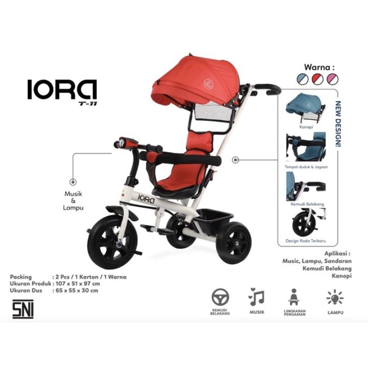 COD BABY STROLLER TRICYCLE PMB IORA T11 T 11 DORONGAN ANAK RODA TIGA 3 ...